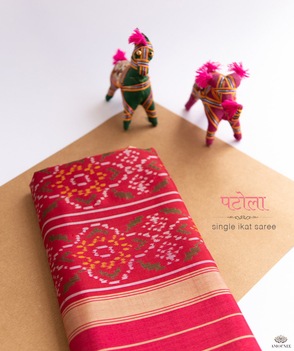 Patola Single Ikat Sarees – AMOUNEE - Handloom & Handicraft