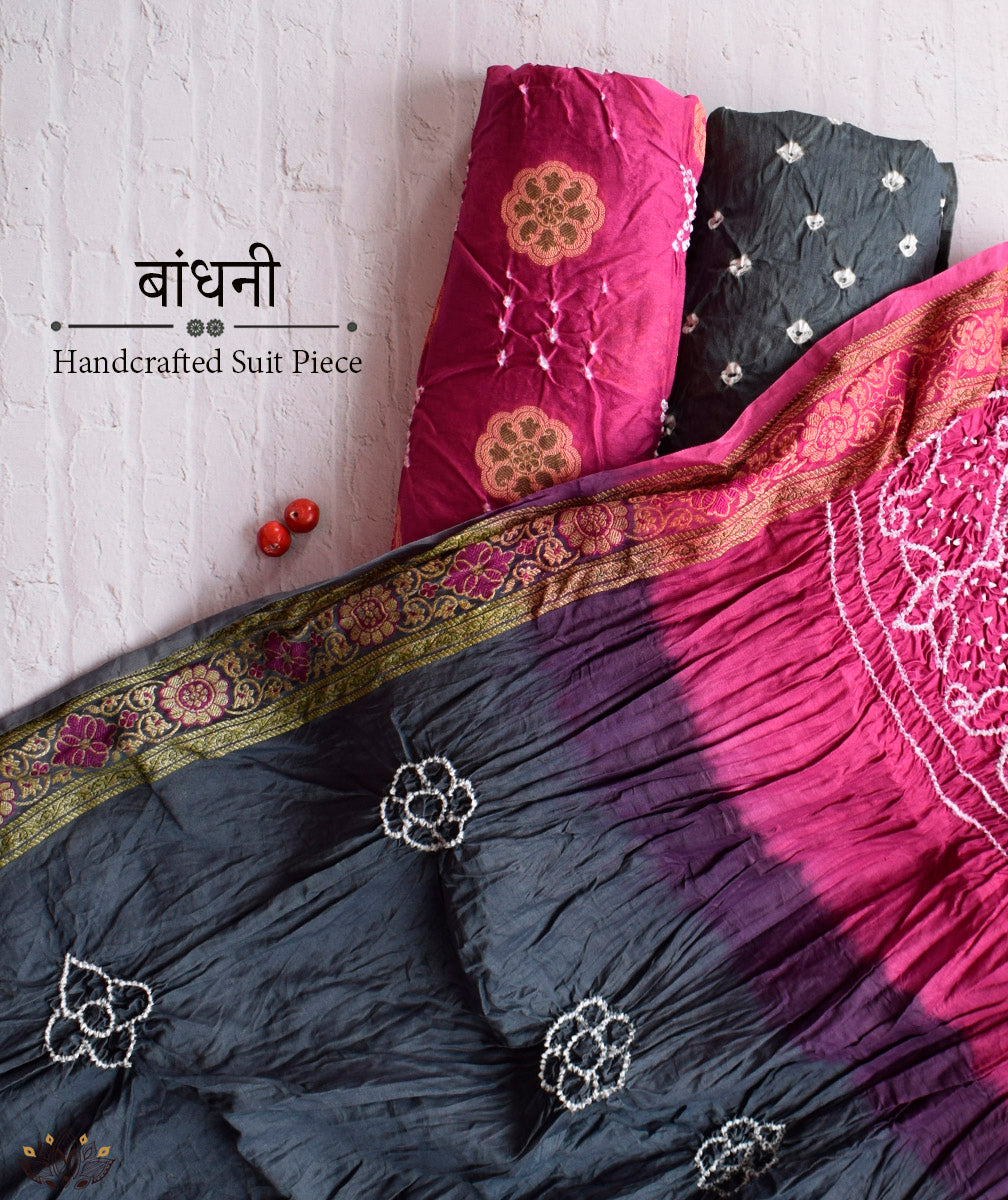 BANDHANI COTTON SUIT PIECE – AMOUNEE - Handloom & Handicraft