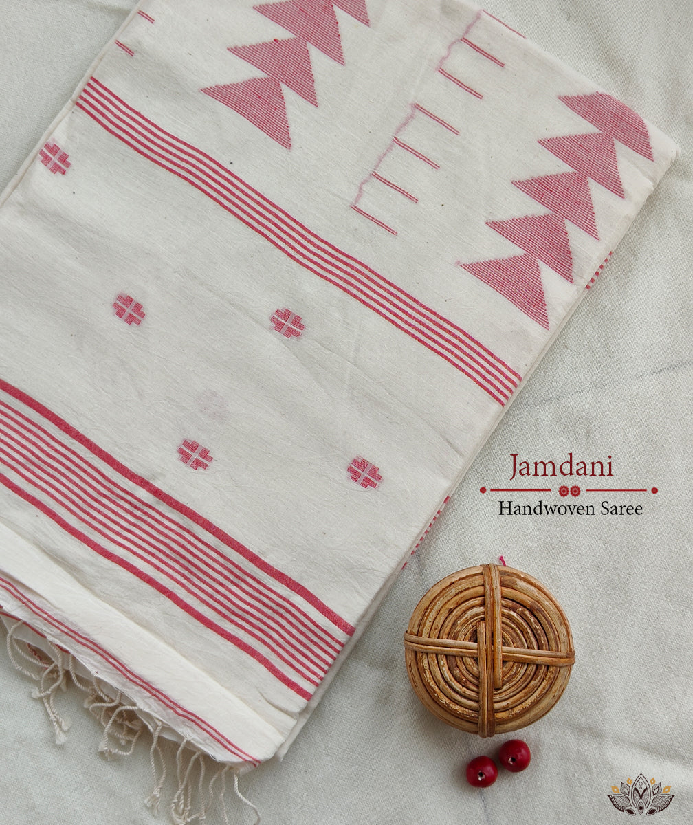 JAMDANI COTTON HANDMADE SAREE – AMOUNEE - Handloom & Handicraft