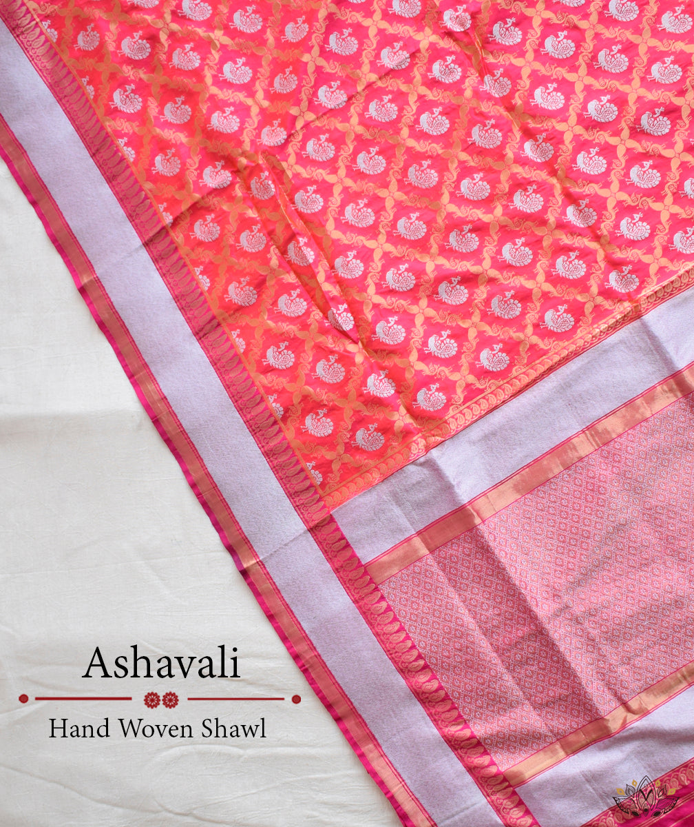 ASHAVALI BROCADE SILK SAREE – AMOUNEE - Handloom & Handicraft