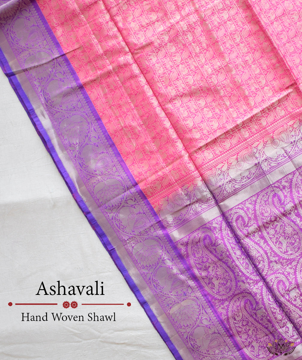 ASHAVALI BROCADE SILK SAREE – AMOUNEE - Handloom & Handicraft