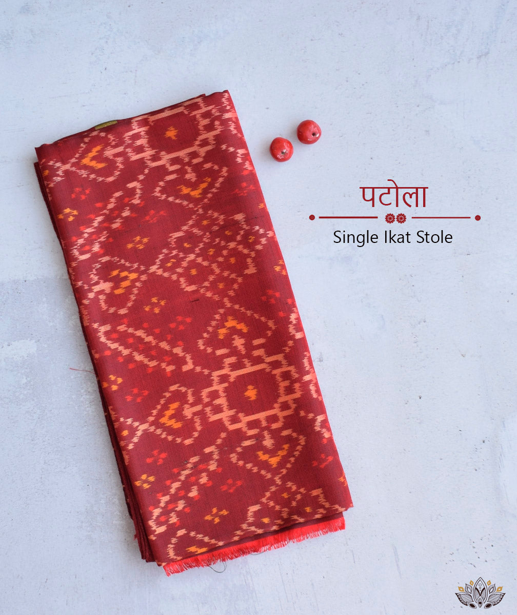 SINGLE IKAT PATOLA STOLE – AMOUNEE - Handloom & Handicraft